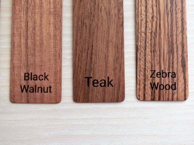 木のしおり ゼブラウッド（レーザー彫刻樹種名入） | iichi 日々の暮らしを心地よくするハンドメイドやアンティークのマーケットプレイス