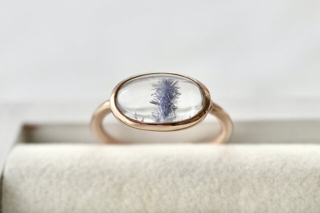 K10[深海庭園dumortierite in quartz]ring | iichi 日々の暮らしを心地よくするハンドメイドやアンティークのマーケットプレイス