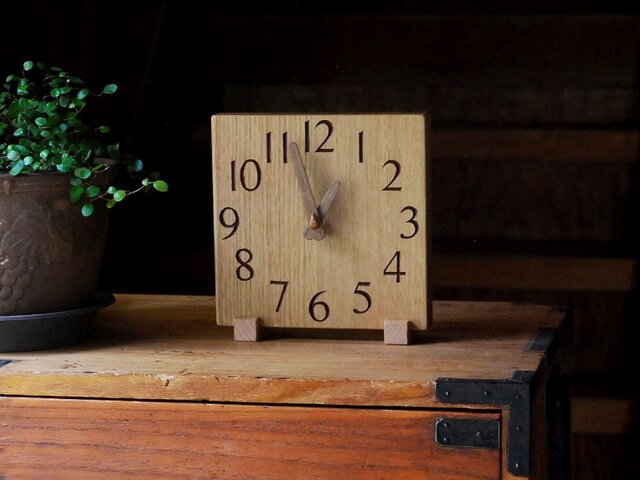 しずく 18cm 掛け・置き時計 ｵｰｸ【2227】 | iichi ハンドメイド・クラフト作品・手仕事品の通販