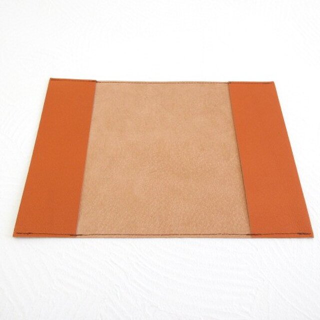 ハヤカワ文庫トールサイズ対応《ピッグスキン》オレンジ・一枚革のブックカバー・0367 | iichi ハンドメイド・クラフト作品・手仕事品の通販