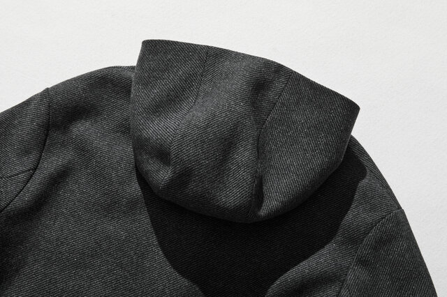 ★即納★着回し無限大 大人ウールコート フード付きコート ダークグレー 221203-1 | iichi 日々の暮らしを心地よくするハンドメイドやアンティークのマーケットプレイス