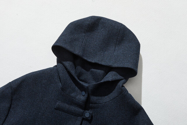 着回し無限大 大人ウールコート フード付きコート ネイビー 221203-2 | iichi 日々の暮らしを心地よくするハンドメイドやアンティークのマーケットプレイス