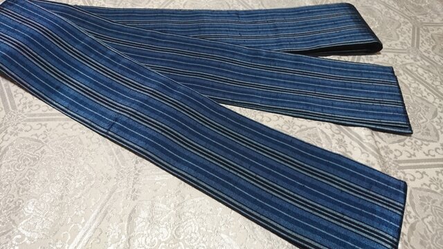 創作帯☆角帯 玉虫ストライプ 巾約10cm | iichi ハンドメイド・クラフト作品・手仕事品の通販