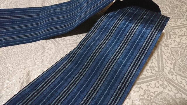 創作帯☆角帯 玉虫ストライプ 巾約10cm | iichi ハンドメイド・クラフト作品・手仕事品の通販