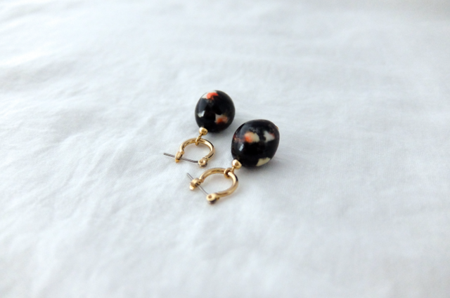 ピアス hoop bouquet scarlet | iichi ハンドメイド・クラフト作品・手仕事品の通販