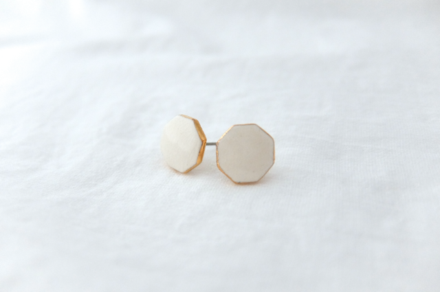 ピアス squarecut 白薩摩 | iichi ハンドメイド・クラフト作品・手仕事品の通販