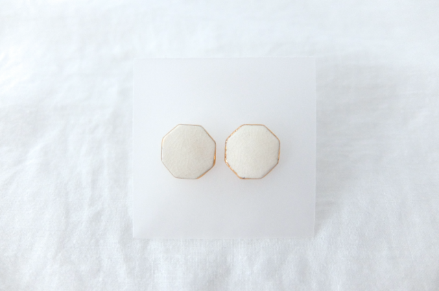 ピアス squarecut 白薩摩 | iichi ハンドメイド・クラフト作品・手仕事品の通販