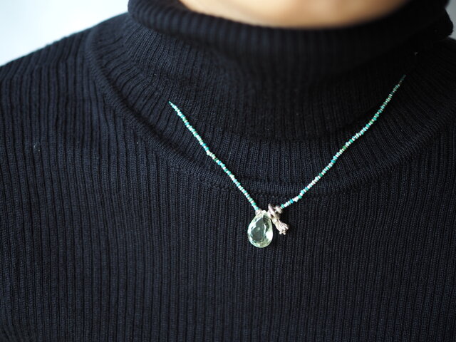 グリーンアメジスト ターコイズxシルバー ペンダント silver950 | iichi ハンドメイド・クラフト作品・手仕事品の通販