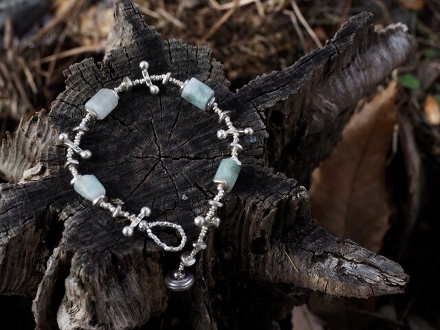 翡翠 シルバーブレスレット silver950 | iichi ハンドメイド・クラフト作品・手仕事品の通販