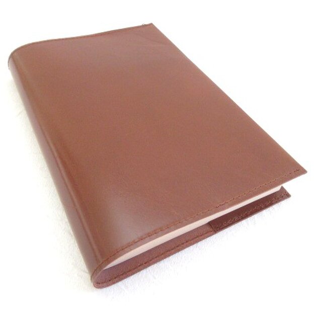 ハヤカワ文庫トールサイズ対応《ゴートスキン》「HANABIRA」・ブラウン・一枚革のブックカバー・0624 | iichi ハンドメイド・クラフト作品・手仕事品の通販