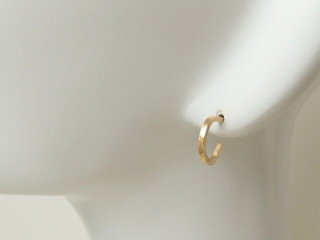 シルバー950クラシカルフープピアス14㎜(K14GP仕上げ) | iichi ハンドメイド・クラフト作品・手仕事品の通販