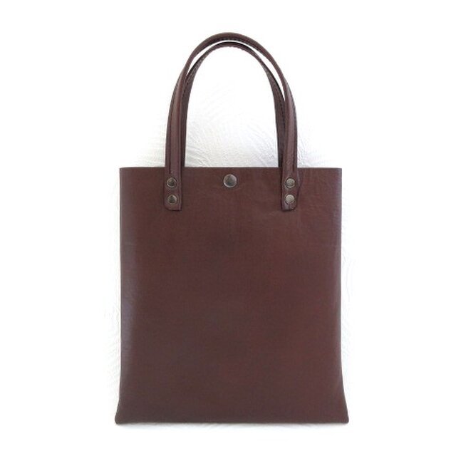 《牛革》ちょい持ちミニトート♪ダークブラウン・ソフトレザー・ワンレザー仕上げ・0322 | iichi 日々の暮らしを心地よくするハンドメイドやアンティークのマーケットプレイス