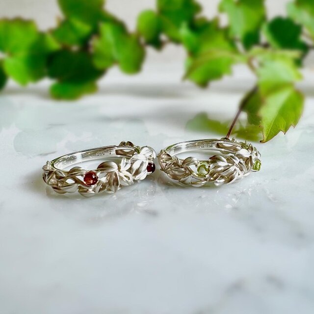 forest ring apple SV/ガーネット | iichi ハンドメイド・クラフト作品・手仕事品の通販