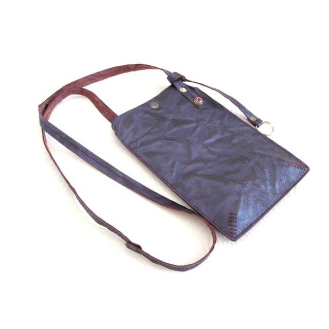 《ゴート》ワンオフ♪2WAYサコッシュ・ゴートスキン・フラットスモールタイプ・069 | iichi ハンドメイド・クラフト作品・手仕事品の通販