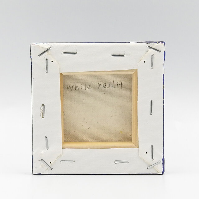 ミニアート「white rabbit」ウサギ アクリル画 原画 送料無料 | iichi ハンドメイド・クラフト作品・手仕事品の通販