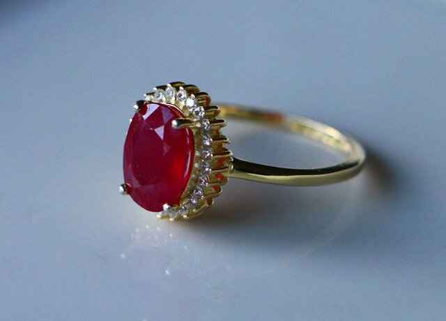 ビンテージスタイル＊天然ルビー 指輪＊18号 GP | iichi 日々の暮らしを心地よくするハンドメイドやアンティークのマーケットプレイス