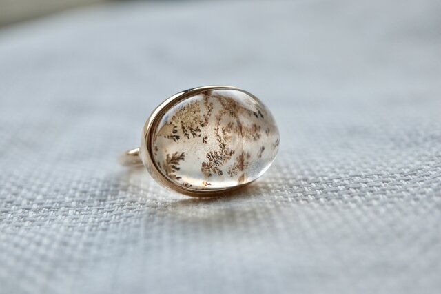 K10[botanical artのdendoric quartz]ring | iichi ハンドメイド・クラフト作品・手仕事品の通販