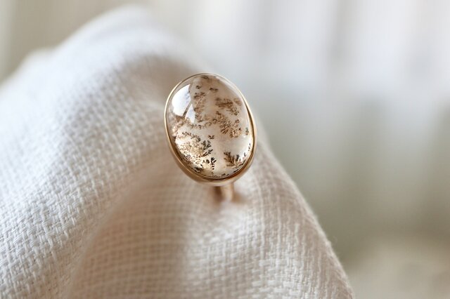 K10[botanical artのdendoric quartz]ring | iichi ハンドメイド・クラフト作品・手仕事品の通販
