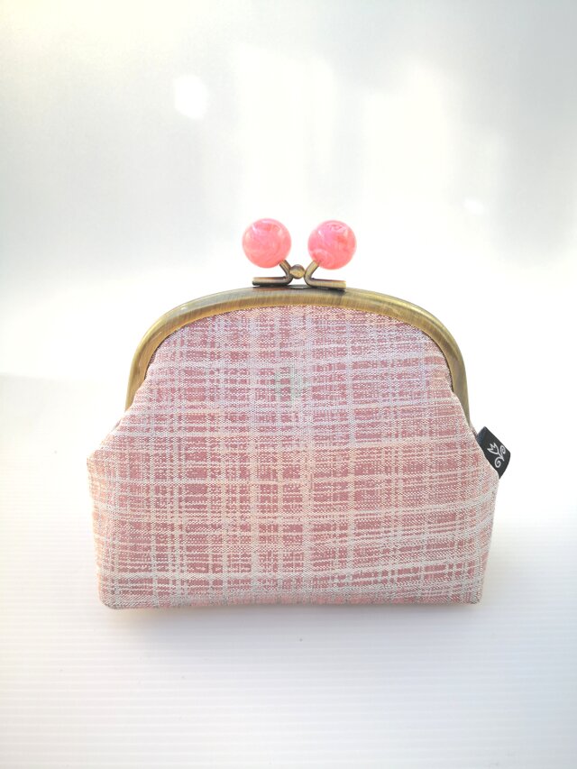 がま口ポーチ（帯薄小豆 ）着物帯リメイク442 | iichi ハンドメイド・クラフト作品・手仕事品の通販