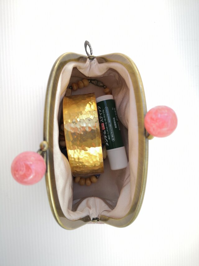 がま口ポーチ（帯薄小豆 ）着物帯リメイク442 | iichi ハンドメイド・クラフト作品・手仕事品の通販