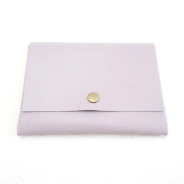 B7対応パスポートケース《ゴートスキン》ライトパープル・カードポケット付き・0158 | iichi ハンドメイド・クラフト作品・手仕事品の通販