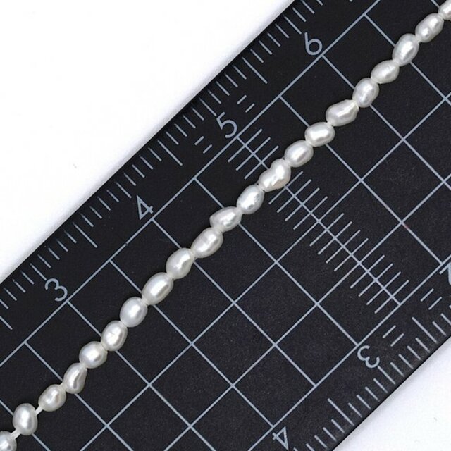 半連20cm 超極小 淡水ベビーパール バロック本真珠 ホワイト系 ライス 1.5~2mm*2~3mm 小粒 | iichi ハンドメイド・クラフト作品・手仕事品の通販