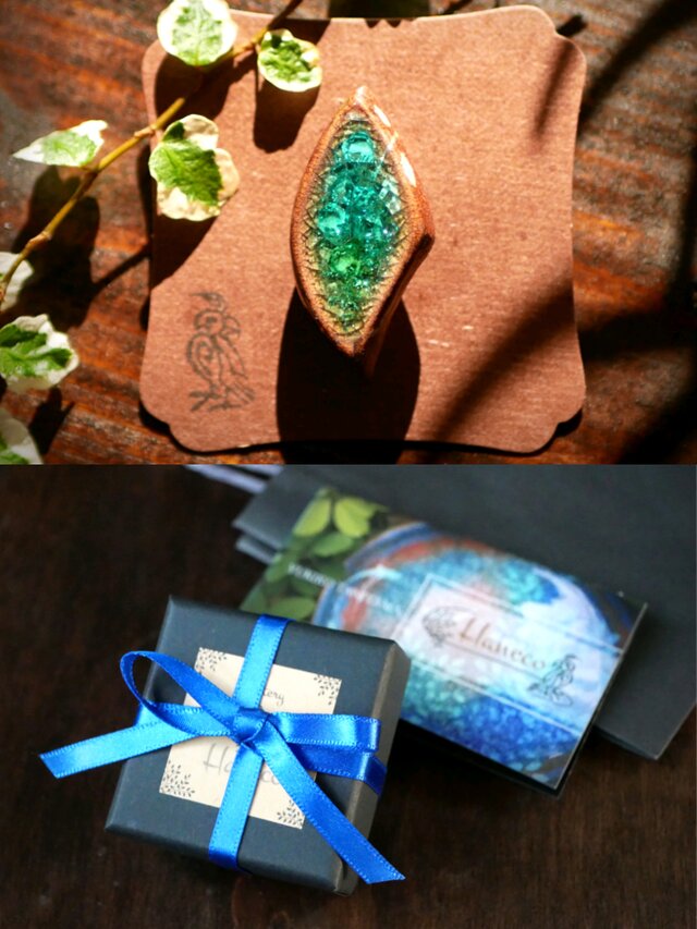 水たまりブローチ リーフ no.10 | iichi ハンドメイド・クラフト作品・手仕事品の通販