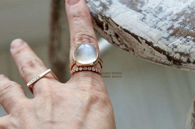 K10[月兎のmoonstone]ring | iichi ハンドメイド・クラフト作品・手仕事品の通販