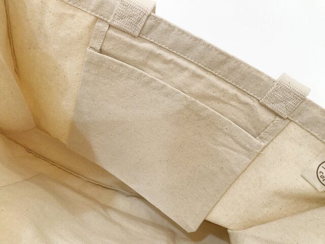 オーガニックコットンキャンバスボックストート with 着物ポケット #04 | iichi ハンドメイド・クラフト作品・手仕事品の通販