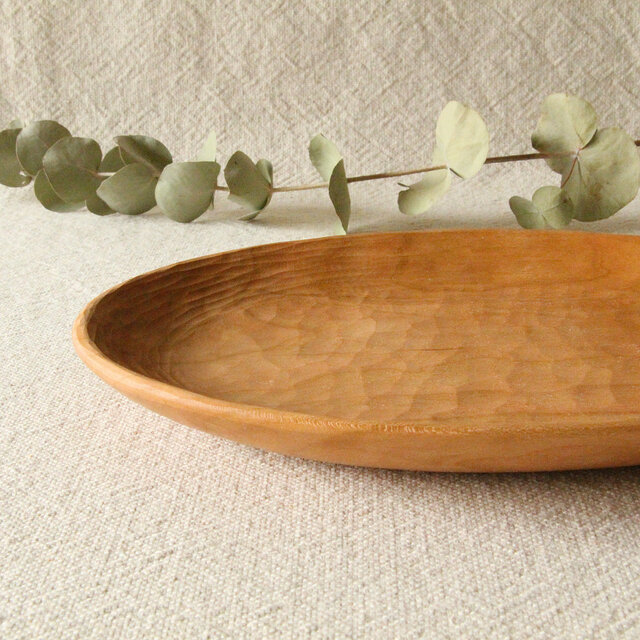 木のオーバル皿（チェリー）#OD-CH-03 | iichi ハンドメイド・クラフト作品・手仕事品の通販