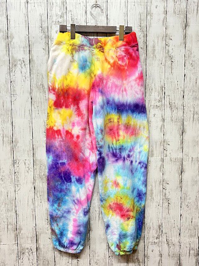 タイダイ染め スウェットパンツ Lサイズ カラフル HD18-16 | iichi ハンドメイド・クラフト作品・手仕事品の通販