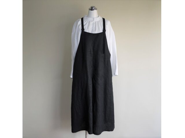 ☆サロペットパンツ 黒 リネン100％ S・M・L・LL | iichi 日々の暮らしを心地よくするハンドメイドやアンティークのマーケットプレイス