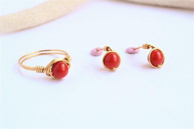 サルデーニャ産 本珊瑚 Wire Ring | iichi ハンドメイド・クラフト作品・手仕事品の通販