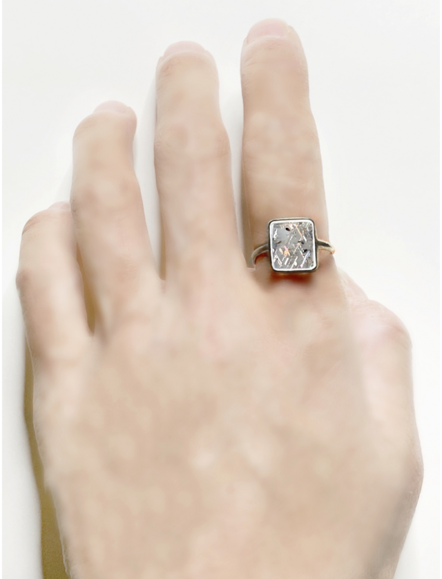 一点もの k18 Rainbow Lattice Sunstone リングNo.7/ 受注制作 | iichi ハンドメイド・クラフト作品・手仕事品の通販