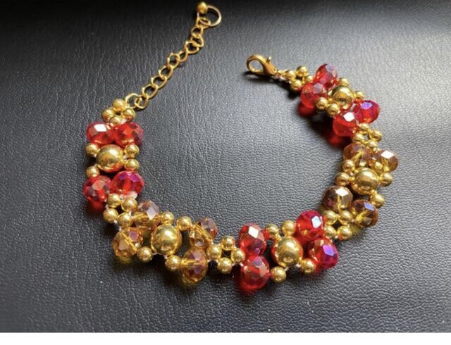 f205 ビーズ豪華ブレスレット | iichi ハンドメイド・クラフト作品・手仕事品の通販