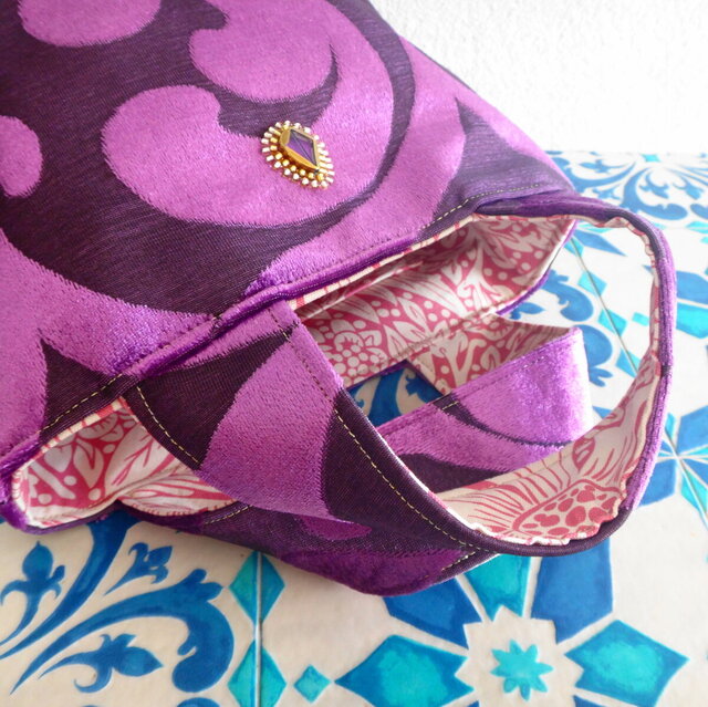 ベロアのミニトートバッグ＊風紋no4 | iichi ハンドメイド・クラフト作品・手仕事品の通販
