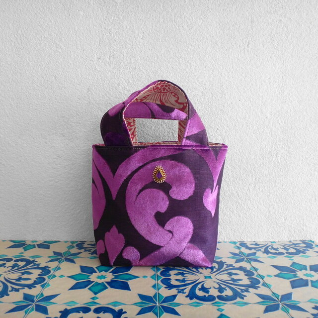 ベロアのミニトートバッグ＊風紋no4 | iichi ハンドメイド・クラフト作品・手仕事品の通販