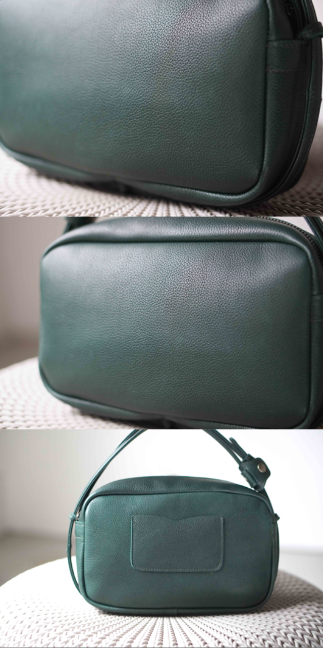 ITALY-DEEP-GREEN-OIL：2WAY機能ポシェットLサイズ 内装キーホルダー付き | iichi ハンドメイド・クラフト作品・手仕事品の通販