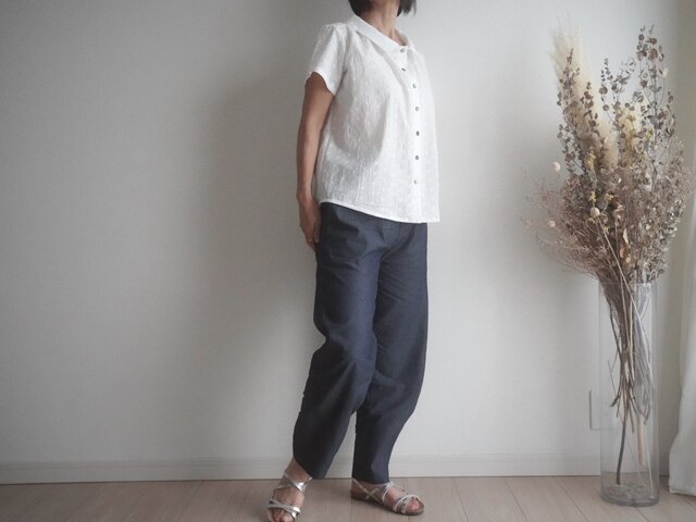 小花コットンレースのブラウス 白 No.258 | iichi ハンドメイド・クラフト作品・手仕事品の通販