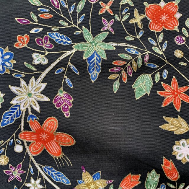 巾着バッグ【送料無料】帯リメイク ブラック | iichi ハンドメイド・クラフト作品・手仕事品の通販