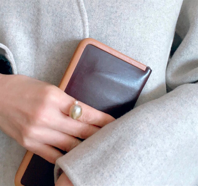 ラフに着けたい 大粒南洋バロックパールとアコヤパールのセットリング （k14gf) | iichi ハンドメイド・クラフト作品・手仕事品の通販