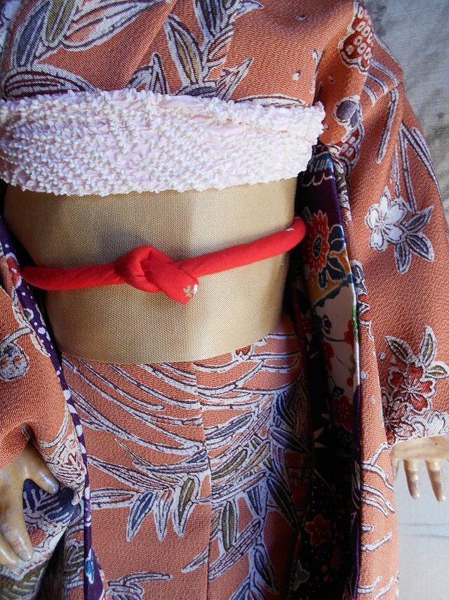 ドール背丈70cm前後用 リバーシブル仕立ての振袖セット（紫・オレンジ） | iichi ハンドメイド・クラフト作品・手仕事品の通販
