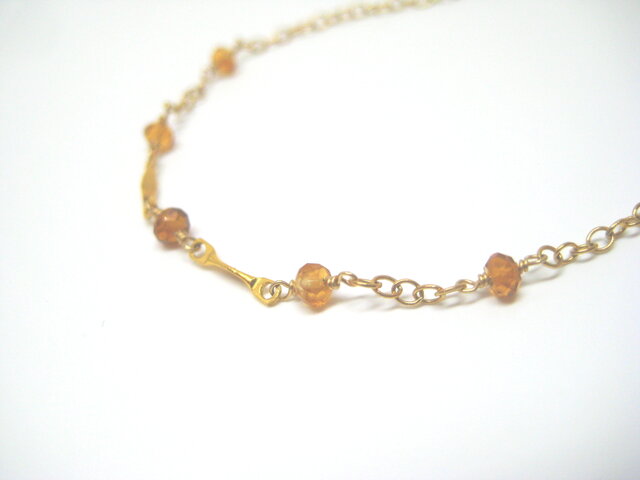 14KGF シトリンのブレスレット（14KGFバー） | iichi ハンドメイド・クラフト作品・手仕事品の通販