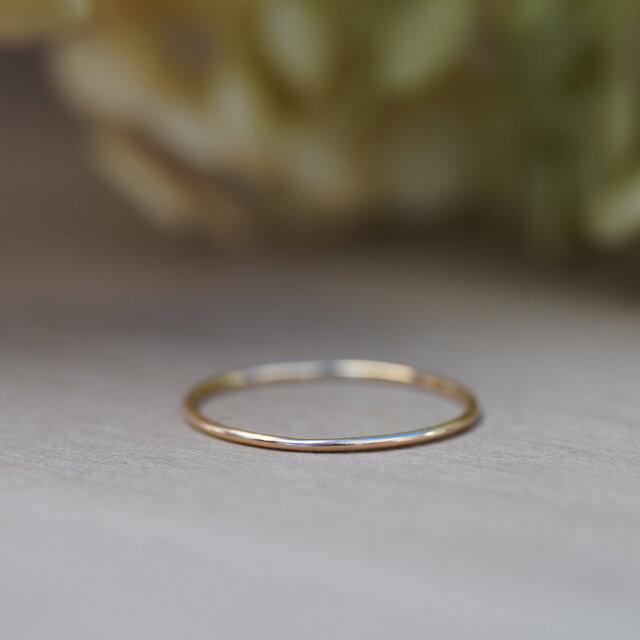 [送料無料] K18YG Fairy basic ring（ペアリング、重ね付けリングなどに） | iichi ハンドメイド・クラフト作品・手仕事品の通販