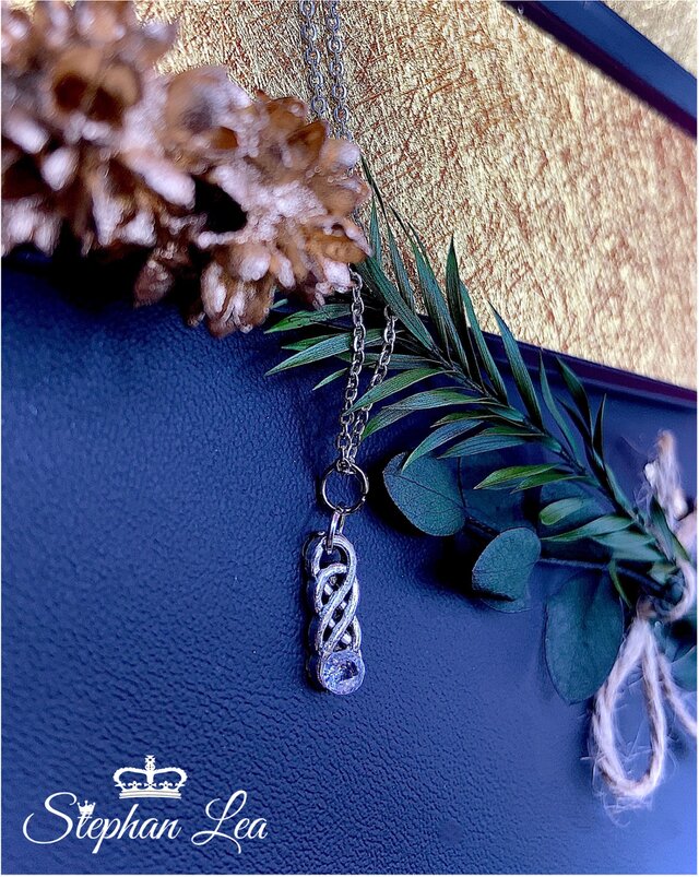 Stephan Lea 男女兼用 アレルギー対応 〜しめ縄ダブルInfinityキュービックジルコニアネックレス | iichi ハンドメイド ...