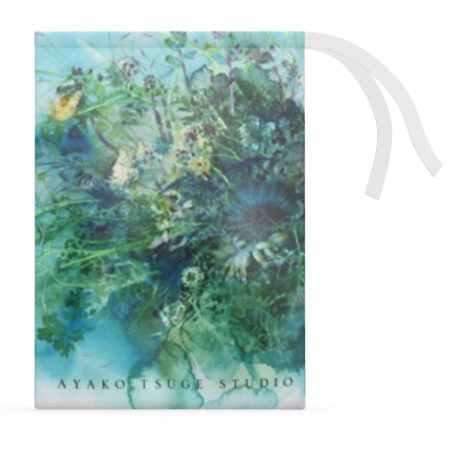 ギフトサテン袋 ターコイズボタニカル | iichi 日々の暮らしを心地よくするハンドメイドやアンティークのマーケットプレイス