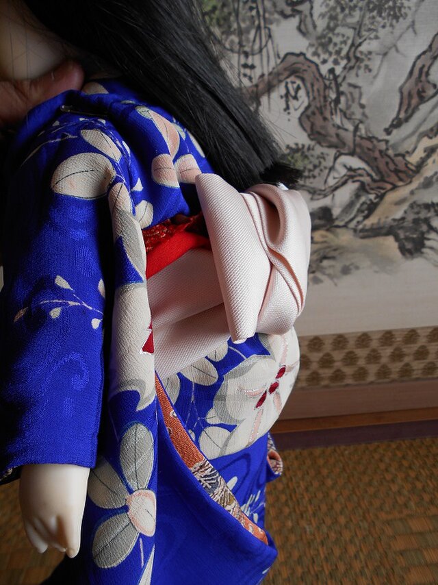 ドール背丈40～45cm用 リバーシブル仕立ての振袖セット（紫・渋いオレンジ色） | iichi ハンドメイド・クラフト作品・手仕事品の通販