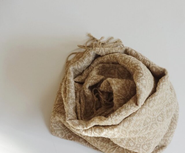 手織りコットンストール・・12がつ | iichi 日々の暮らしを心地よくするハンドメイドやアンティークのマーケットプレイス