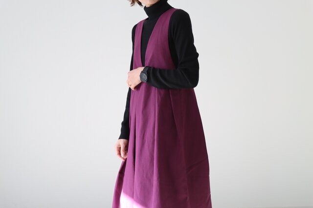 【SM・ML】後ろ姿が可愛いバックボタン ジャンパースカート【ボルドー】 | iichi 日々の暮らしを心地よくするハンドメイドやアンティークのマーケットプレイス