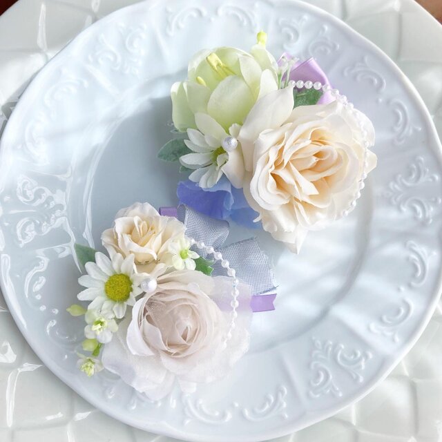 発表会、卒入学式にママとリンク2wayコサージュ53.54 | iichi ハンドメイド・クラフト作品・手仕事品の通販